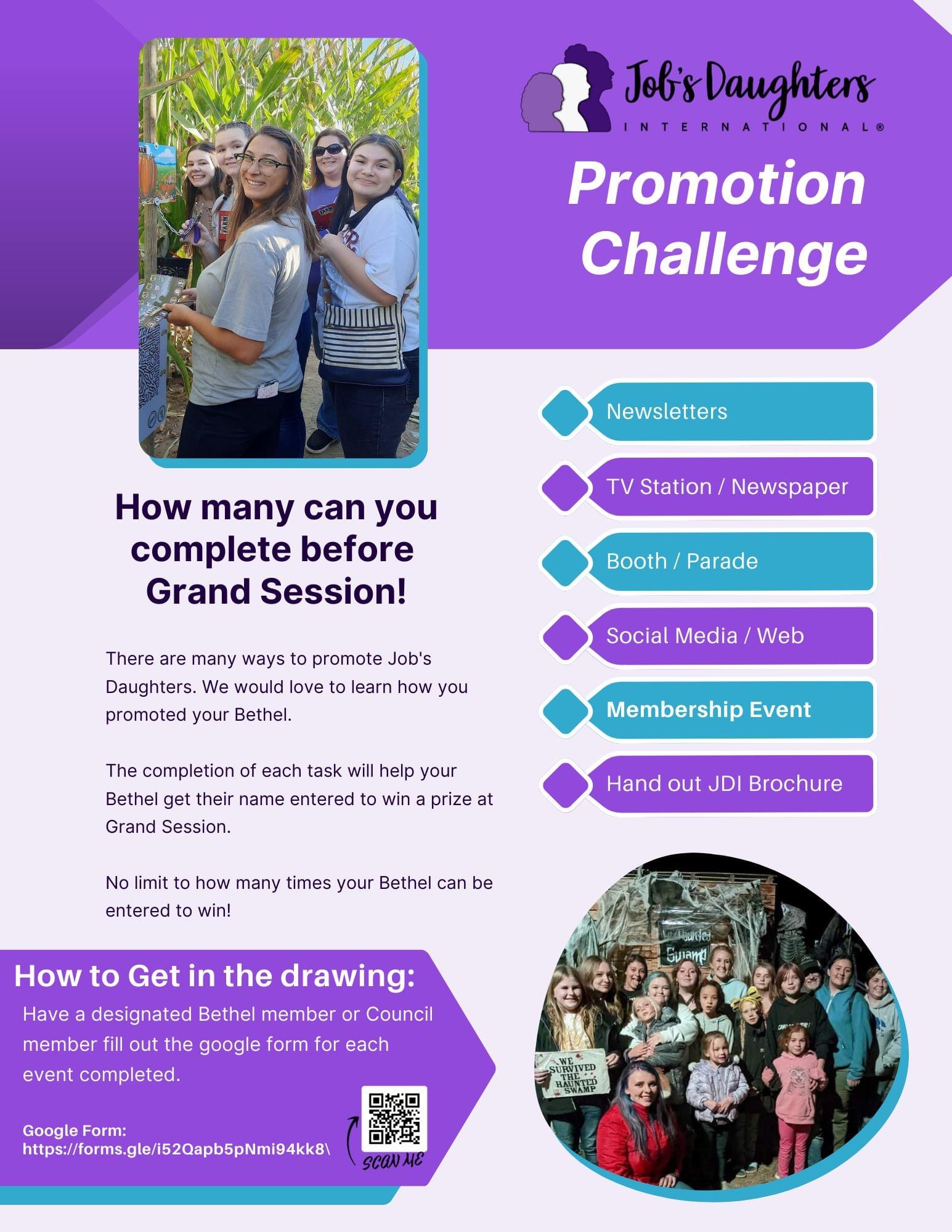 New Promotion Challenge! – Idaho Job's Daughters